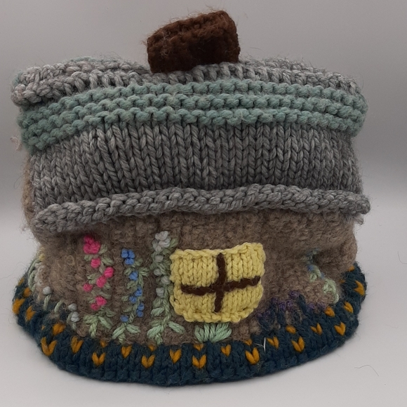 Handmade Tea Cozy | Kitchen | Large Vintage Hand Knit Tea Cozy Front ...